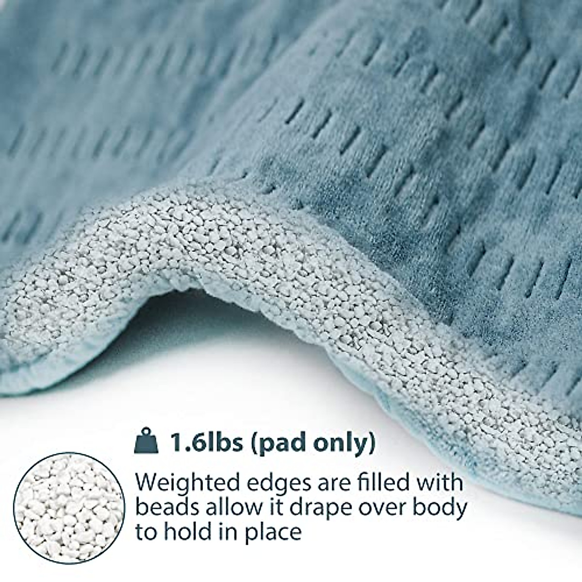 Weighted Heating Pad Fast Heated Technology for Back/Waist/Abdomen/Shoulder/Neck Pain and Cramps Relief - Moist and Dry Heat Therapy with Auto-Off Hot Heated Pad by GOQOTOMO (12 * 24", Green)