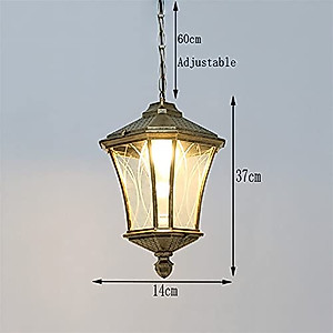 European Wall Light Traditional Aluminum Outdoor Chandelier Garden Villa Courtyard Hanging Light Adjustable Gazebo Home Aisle Corridor Balcony Pendant Lamp Garage Grape Rack Barn Hanging Chain Light