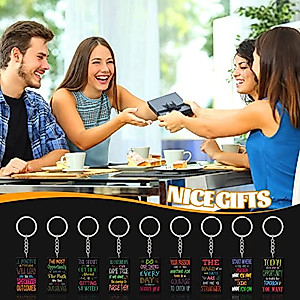 RUMIA 27pcs Inspirational Quote Keychains Acrylic Motivational Keychains Graduation Party Favors Mothers Day Birthday Gifts for Employee Coworkers Women Men Teacher Appreciation Gifts