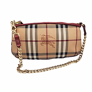 Burberry Haymarket Nova Check Clara Leather Wristlet