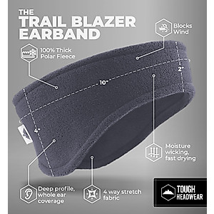 Tough Headwear Ear Warmer Headband - Ear Muffs - Running Winter Headband, Fleece Headband for Men & Women for Cold Weather