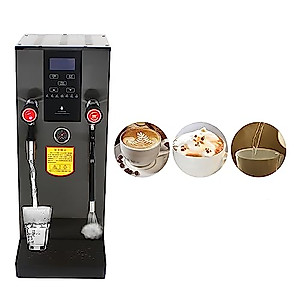 Xlsdlvcnxz 12L 2500W Commercial Milk Frother,Commercial Espresso Machine,Milk Frother Steamer with LED Display,Milk Steamer for Espresso Coffee Tea Dessert Shop Hotel