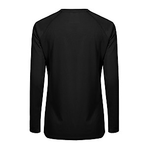 Women's Golf Shirt Sun Protection Cool Dry Sports Running Performance T Shirts (Black, Medium)