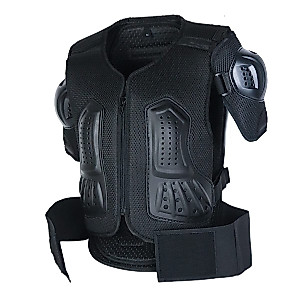 Kids Dirt Bike Full Body Chest Spine Protector Armor Vest Gear with Knee and Elbow for Bicycles, Motorcycle, Motocross , Skiing, Skating,Skateboards (Black, X-Small)