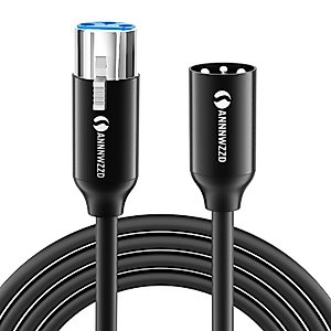 ANNNWZZD XLR Cables, Microphone Mic Cable for Studio Recorder, Amplifier, Mixer, Speaker, Professional Recording, Live Stage 30ft/10m