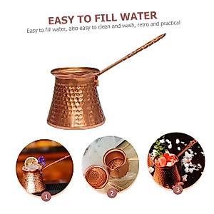 WATIIFUFU Turkish Coffee Mug Coffee Warmer Manual Espresso Maker Teapot Butter Warming Pot Handmade Japanese Tea Kettle Multi Cooker Espresso Cups Reusable Coffee Pot Aluminum Copper Plated