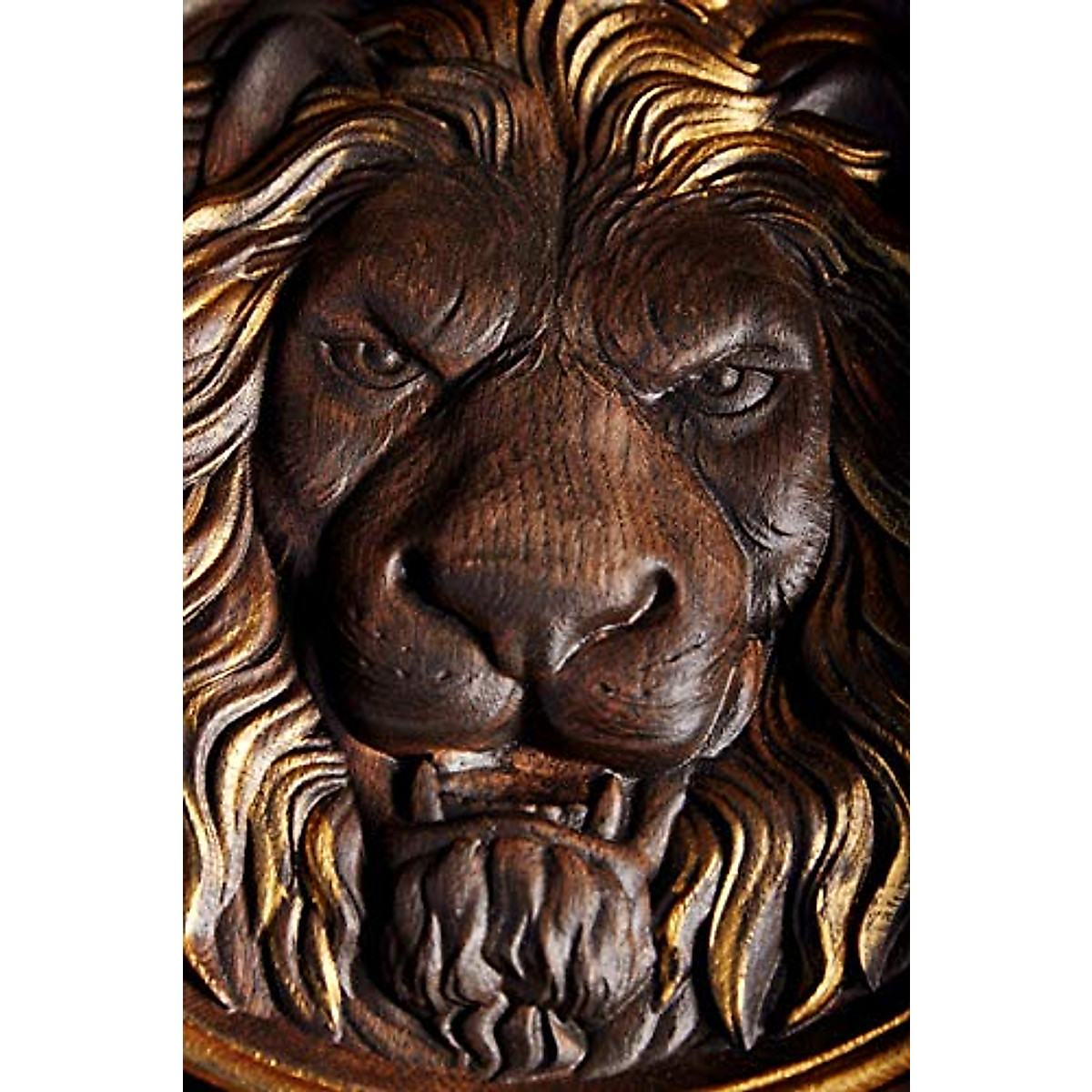 Lion Head Leo Carved Wood furniture appliques Furniture Onlay Wood rosette wood carvings Wall Hanging art