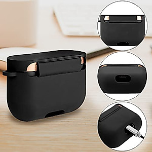 Geekria Silicone Case Cover Compatible with Sony WF-1000XM3 True Wireless Earbuds, Earphones Skin Cover, Protective Carrying Case with Keychain Hook, Charging Port Accessible (Black)