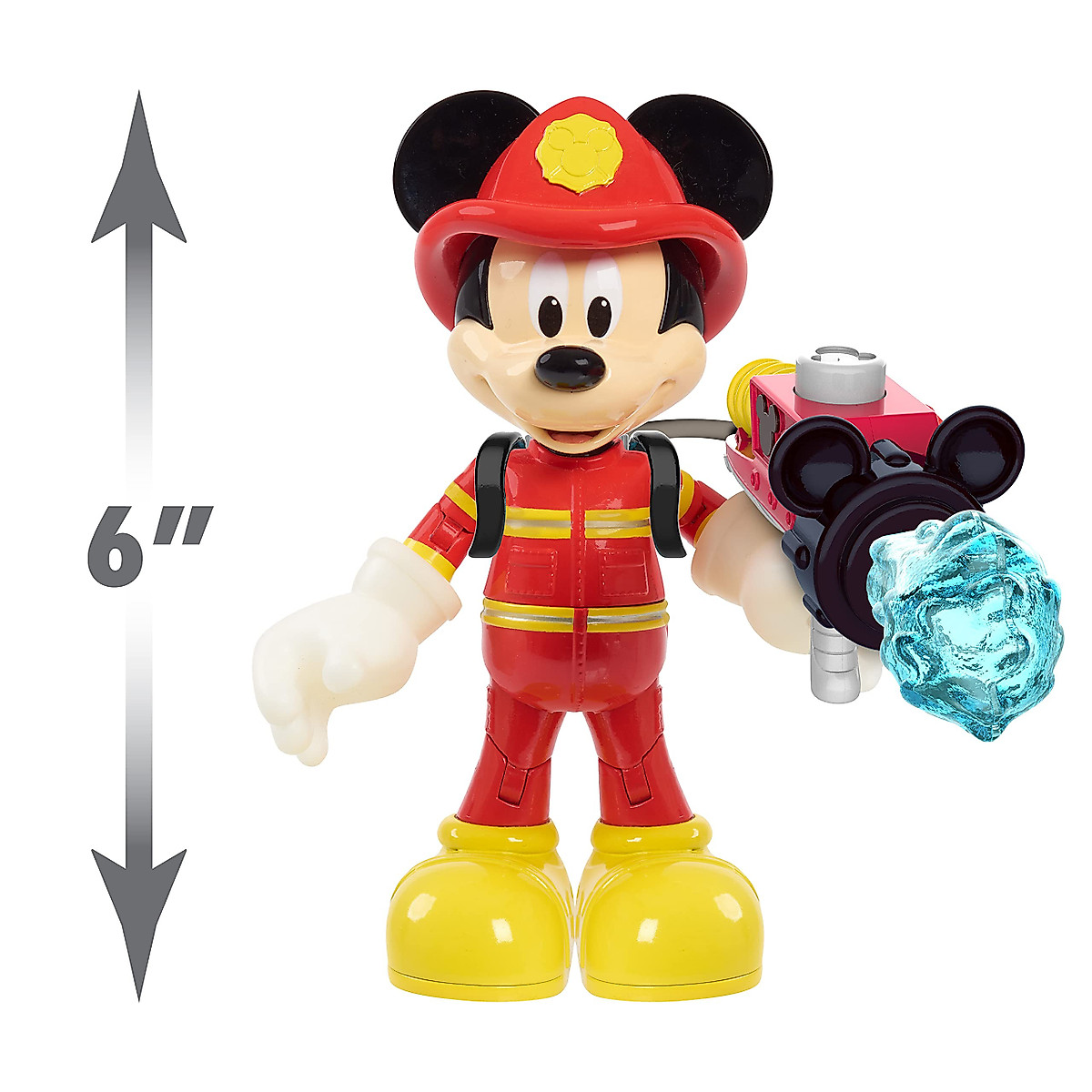 Disney Junior Fire Rescue Mickey Mouse Articulated 6-inch Figure and Accessories, Officially Licensed Kids Toys for Ages 3 Up by Just Play