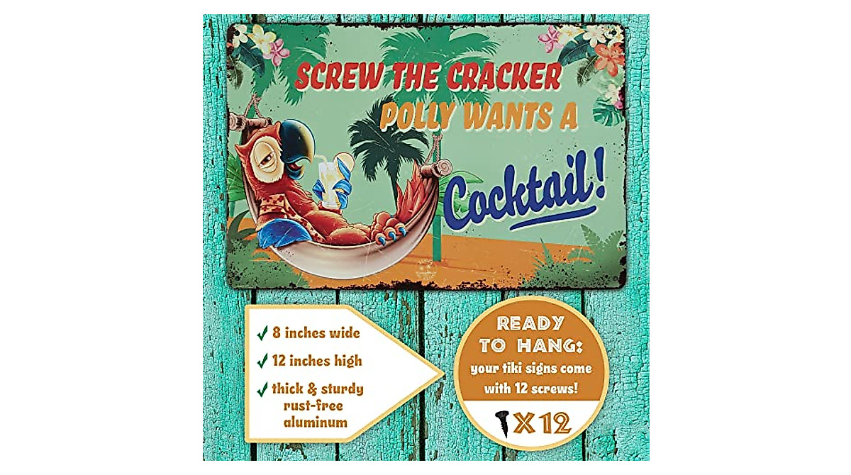Tiki Bar Decor 3PC Set - Vibrant Outdoor Signage