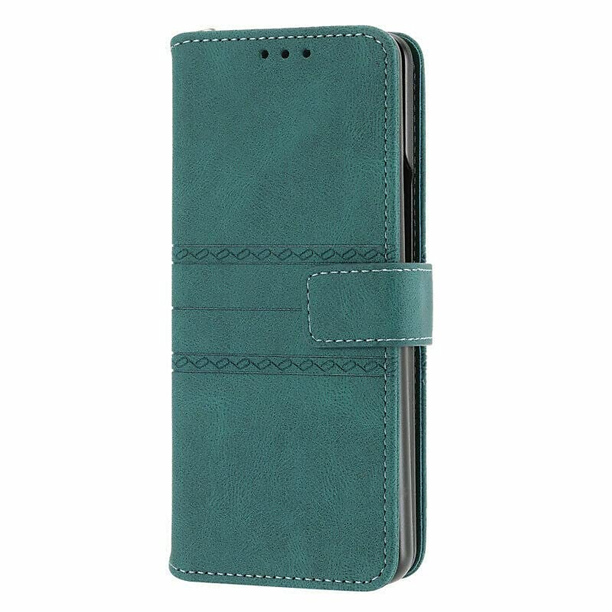 EAXER for Samsung Galaxy Z Fold 3 5G Wallet Case, with Crossbody Strap Premium PU Leather Folio Flip Card Slot Kickstand Protective Case Cover (Green)
