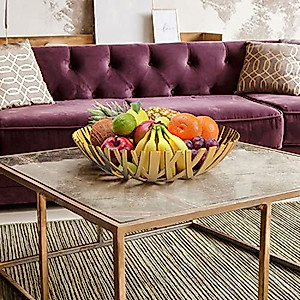 Mueller Fruit Basket, European Fruit Bowl, Fruit and Vegetables Holder for Counters, Kitchen, Countertop, Home Decor, High-end Look, Gold