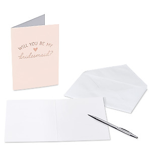 American Greetings Blank Will You Be My Bridesmaid Cards, Red Heart (8-Count)
