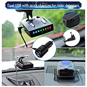 Radar Detector Power Cord,for Uniden Escort Valentine Beltronics Passport Cobra Whistler etc Radar Detector,Dual USB QC3.0 Quick Charger(6.5FT)