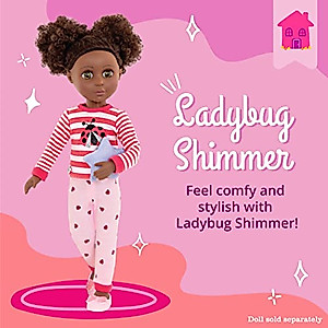 Glitter Girls - Ladybug Shimmer Pajama Top & Pant Regular Outfit - 14-inch Doll Clothes & Accessories Toys, 36 months to 144 months