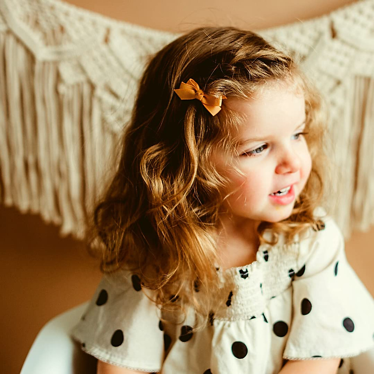 Baby Wisp 5 pc Tiny Hair Bows Newborn Infant Toddler Baby Girl Hair Accessory Hair Clips Gift Set - Sand Castle