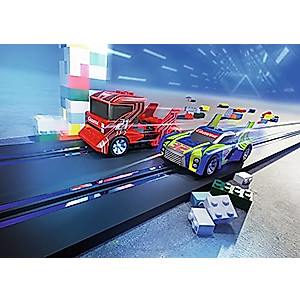 Carrera GO!!! Build 'N Race 62529 Racing Set 3.6 Electric Powered Slot Car Racing Kids Toy Blocks Race Track Set Includes 2 Hand Controllers and 2 Cars in 1:43 Scale