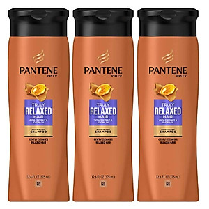 Pantene Pro-V Truly Relaxed Hair Moisturizing Shampoo with Coconut & Jooba Oil 12.6 Ounce (372ml) (Pack of 3)