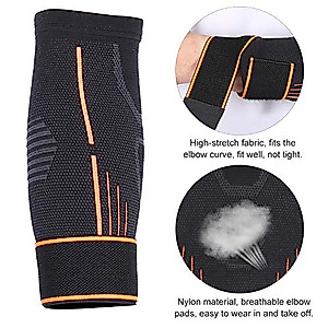 Elbow Guard, Easy to Wear Non Tight Protective Lengthen Elbow Support Sleeve Knitting for Daily Injury(L)