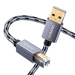 SNANSHI Printer Cable 25 ft USB Printer Cable USB A to USB B Cable Printer USB Cable Compatible with HP, Canon, Dell, Epson, Lexmark, Xerox Printer and More