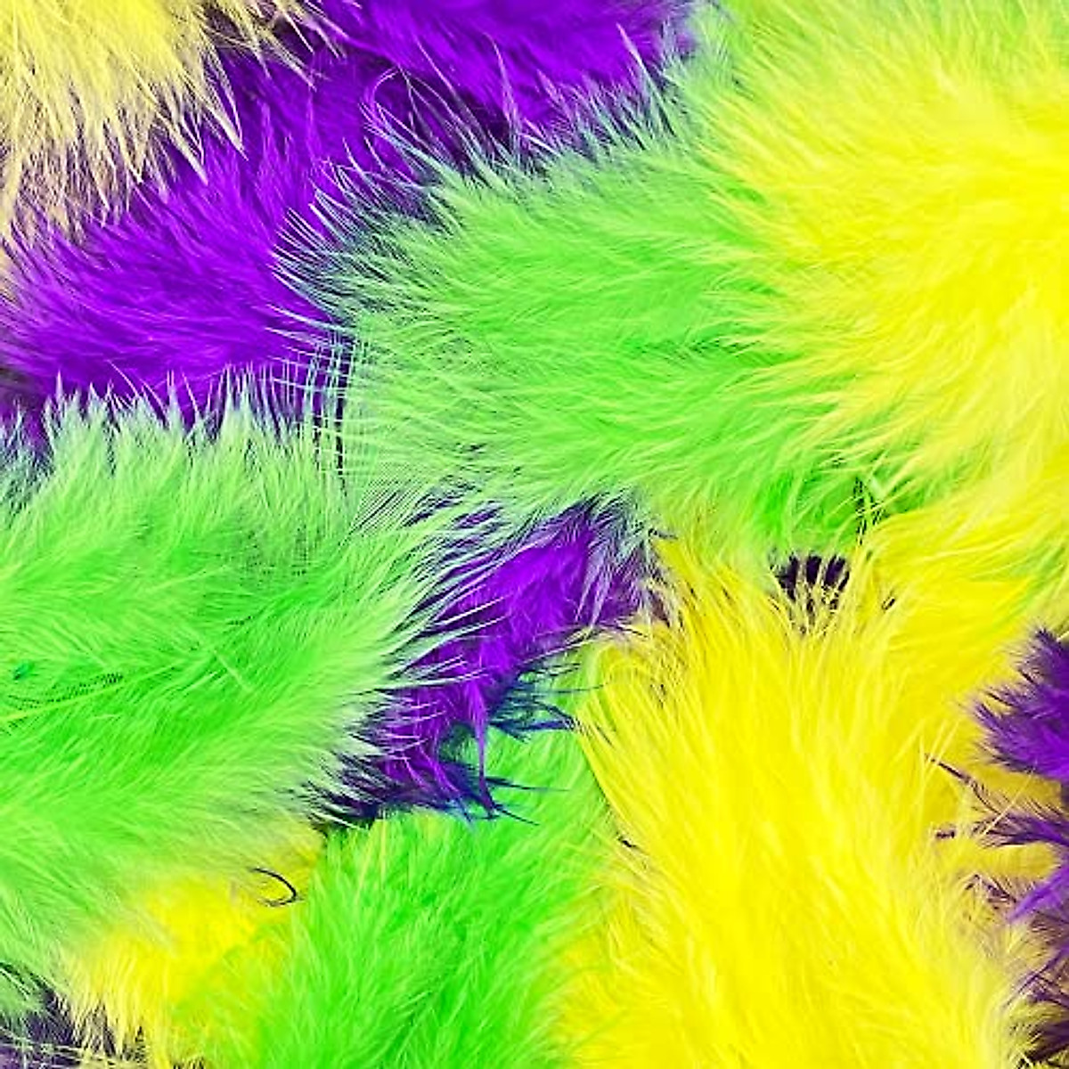 600pcs Mardi Gras Feathers Yellow Green Purple Feather for Mardi Gras DIY Crafts