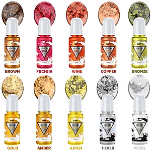 Alcohol Ink Set 30 Bottles - 20 Vibrant Color with 10 Metallic Colors Alcohol-Based Ink for Epoxy Resin Art, Resin Petri Dish Making - Alcohol Color Dye for Yupo, Painting, DIY Tumbler - 0.35oz Each