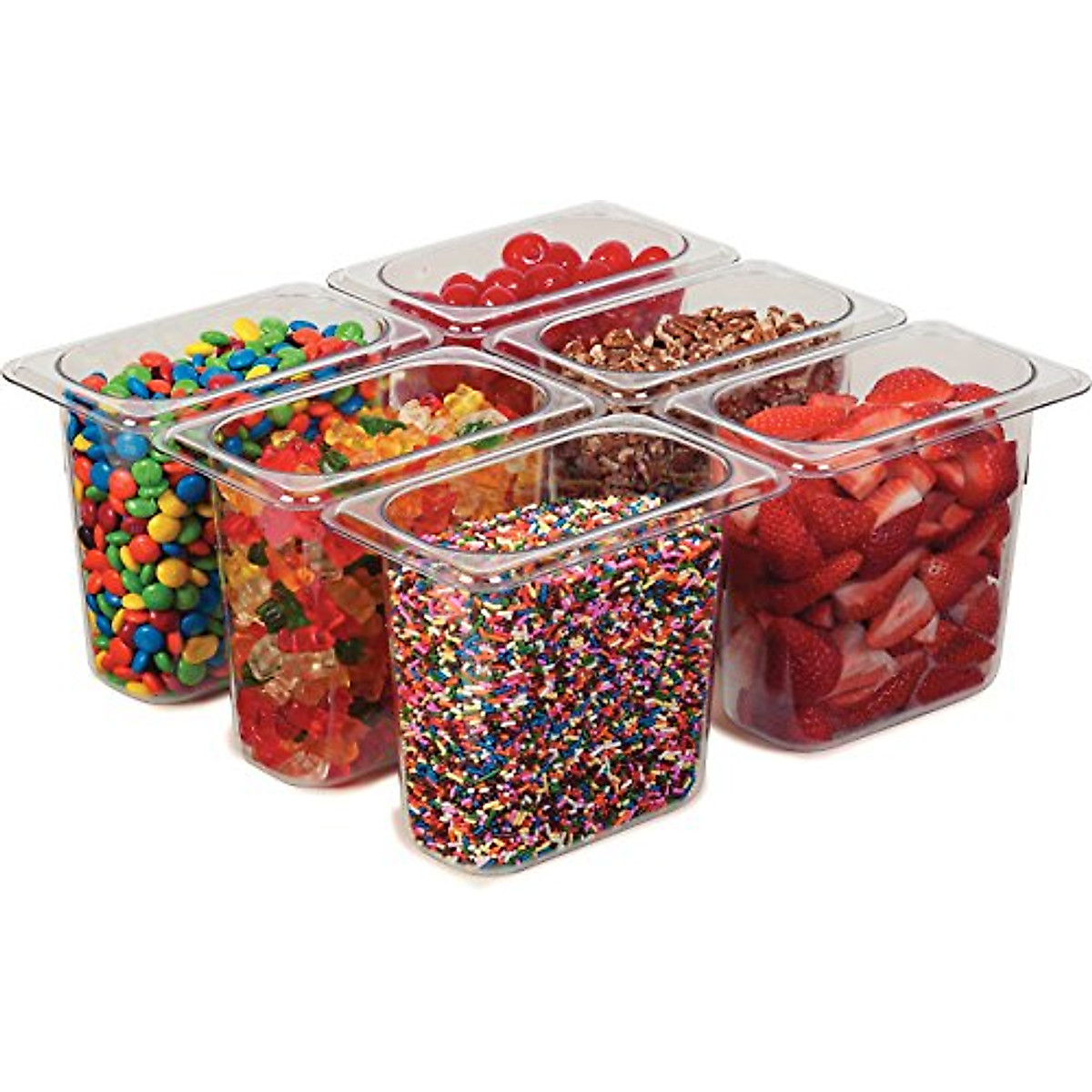 Carlisle FoodService Products 3068807 Plastic Food Pan, 1/9 Size, 6 Inches Deep, Clear (Pack of 6)