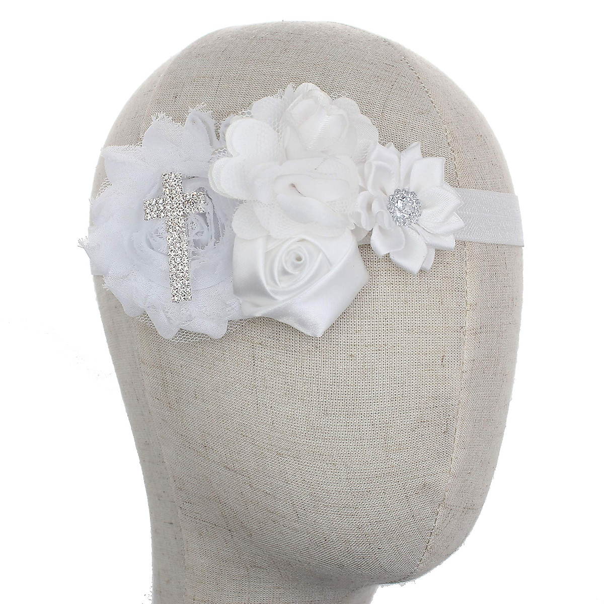 Bloomposh 3pcs Baby Girl Headbands Hairbands Hair Bows Hair Accessories for Newborn Infant Toddlers Kids (White)