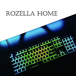 ROZELLA HOME Pudding Keycaps PBT Double- Shot OEM Profile ANSI Layout Compatible 60 61 87 TKL 104 108 Percent Mechanical Gaming Keyboard (Cyan)