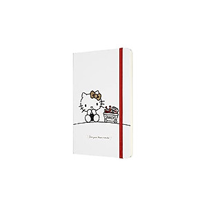 Moleskine Limited Edition Hello Kitty Notebook, Hard Cover, Large (5" x 8.25") Plain/Blank, White, 240 Pages