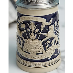 HAUCOZE Beer Stein Mug German Bavarian Drinking Stanley Drinking Mug with Lid for Man 0.6Liter