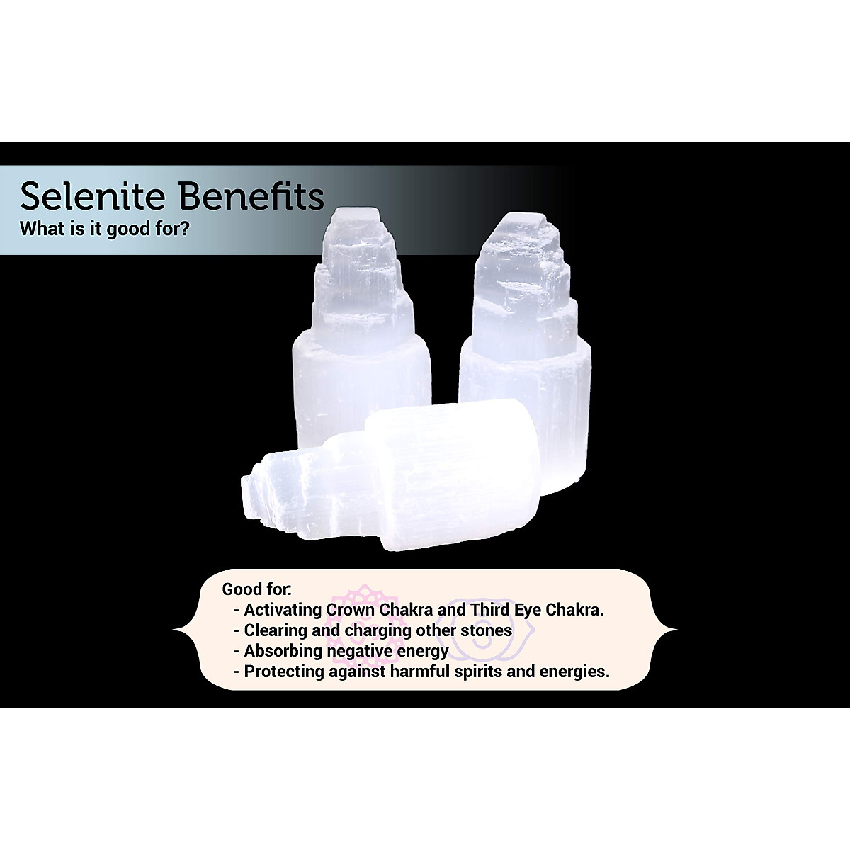 Selenite Crystal Tower for Reiki, Healing, and Energy Charging | Made in Morocco | Selenite Iceberg Charging Towers Crystal Skyscraper (2 Inch)