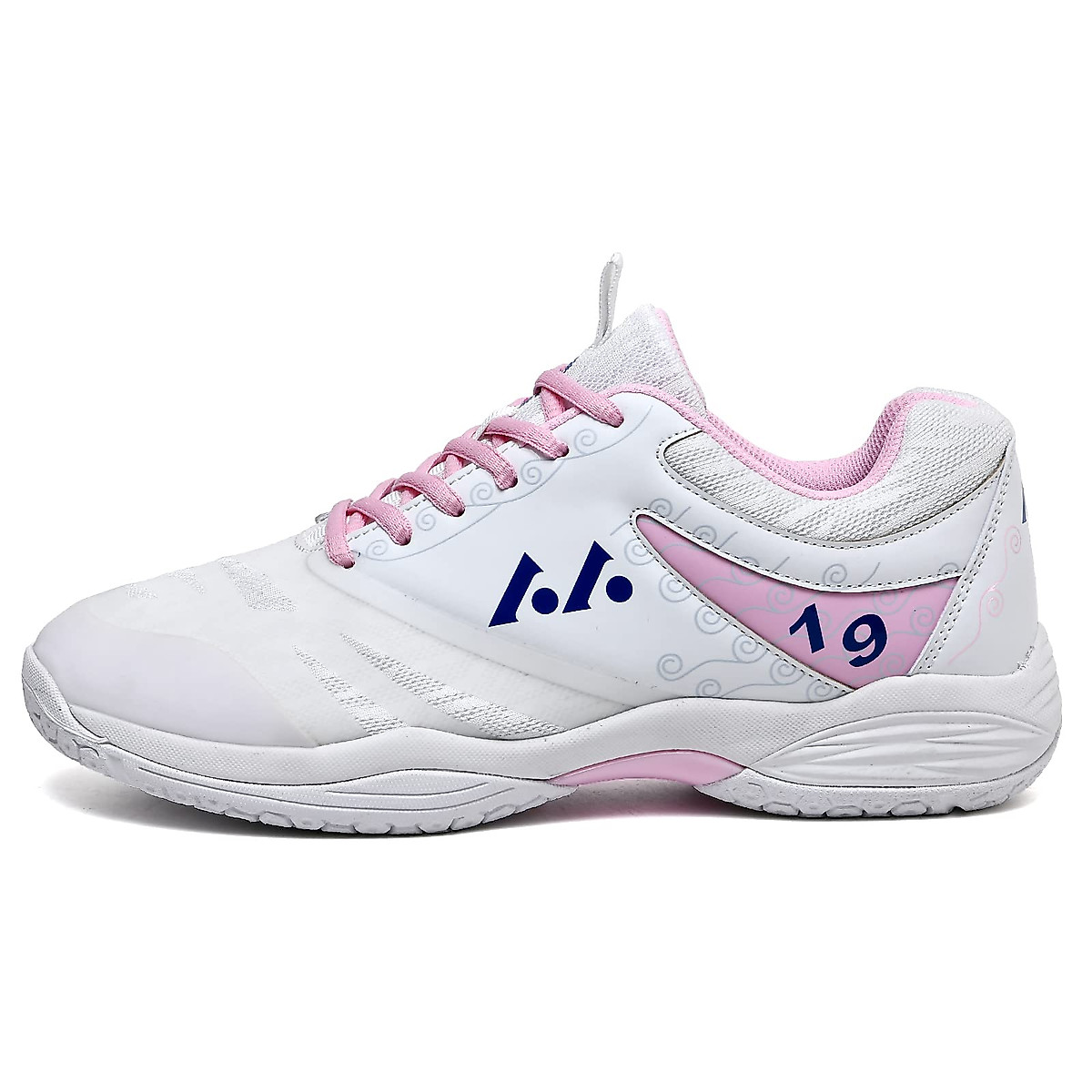 Womens Mens Lightweight Indoor Court Shoes Badminton Shoes for Pickleball, Tennis, Table Tennis, Volleyball (019 Pink, 40)