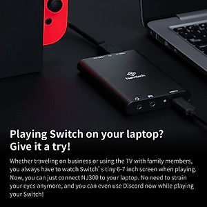 Narvitech NJ300, External Capture Card. 4K60 Passthrough, Stream and Record in 1080P60 with ultra-low latency on PS5, PS4, Xbox Series X/S, in OBS and more, on PC and Mac. Supports Party Chat capture.