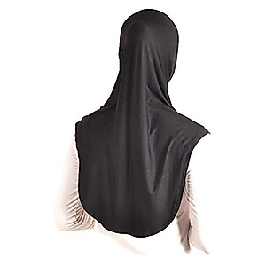 Mu Lan Legend Handmade | Muberra Instant Hijab | One Piece Easy Slip On Practical and Comfortable (Black)