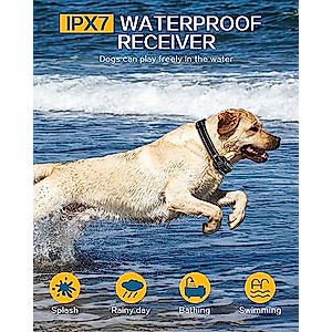 Dog Shock Collar with Remote - 2600FT Dog Training Collar with 3 Training Modes, Beep, Vibration, Shock, IPX7 Waterproof Rechargeable Electric Collar for Medium Large Dogs