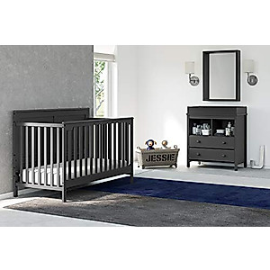 Storkcraft Alpine 2 Drawer Changing Table Chest (Gray) - Attached Changing Table Topper Fits Any Standard-Size Baby Changing Pad, 2 Drawers, 2 Shelves for Extra Nursery Storage, Easy to Assemble