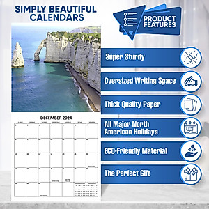 2024 Beaches Monthly Wall Calendar | 12" x 24" | Thick Sturdy Paper | Nature Landscapes Calendar 2024