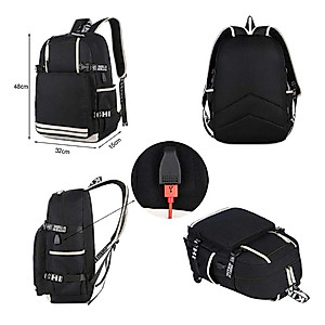 WANHONGYUE Death Note Anime Luminous Laptop Backpack Shoulder Rucksack with USB Charging Port /1