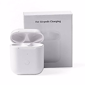 Wireless Charging Case Replacement for AirPods 1 2, Air Pods Charger Case with Bluetooth Button for Pairing (No Earbuds), White