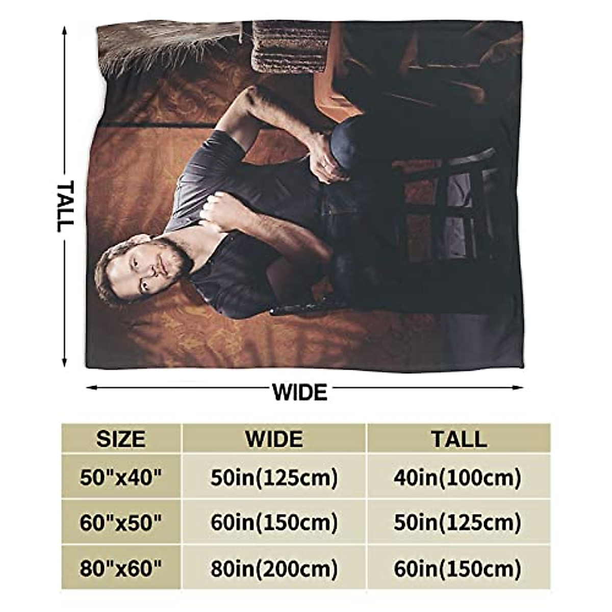 MEROHORO Chris Pratt Throw Blanket, Super Soft & Comfy Flannel Fleece Blanket, Lightweight Cozy Microfiber Anti-Pilling Plush Blanket for Sofa Chair, Bed, Couch (3 Sizes)