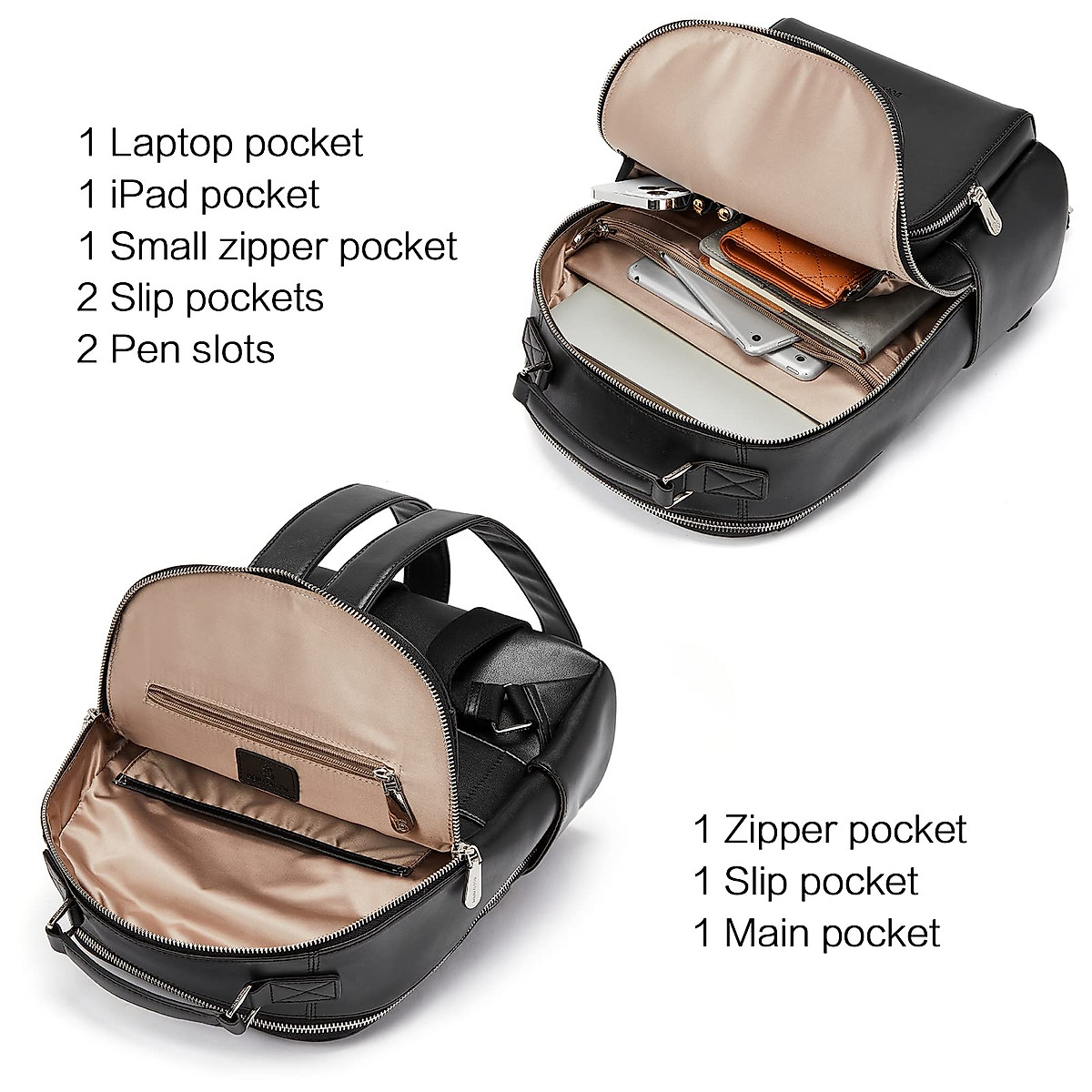 BOSTANTEN 20 inch Carry On Luggage Airline Approved ＆ Genuine Leather 15.6 inch Laptop Backpack Casual Backpack Travel Bag