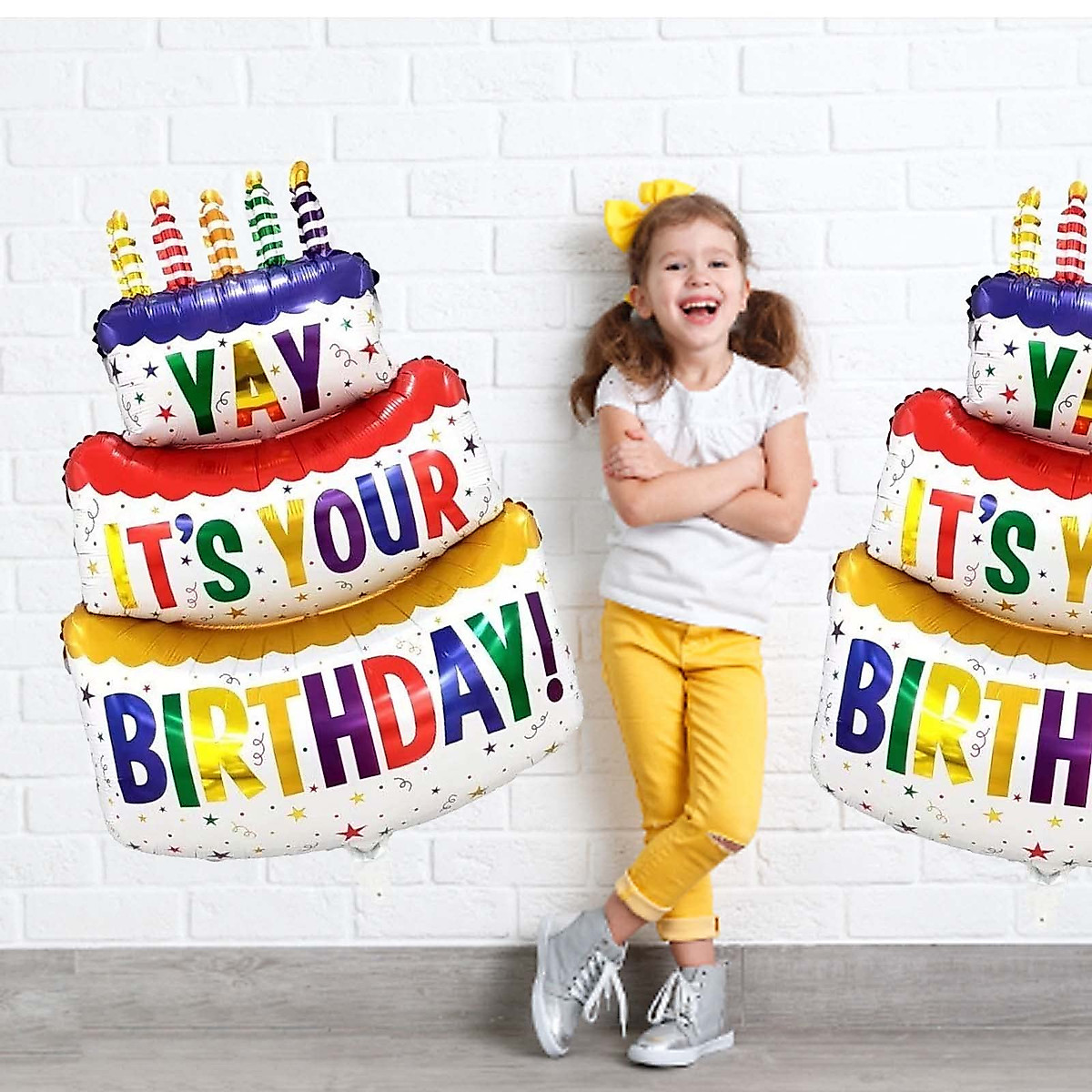 2pcs Happy Birthday Balloon Big 41" Foil Inflated Mylar Balloons for Birthday Party Supplies Baby Shower Decorations