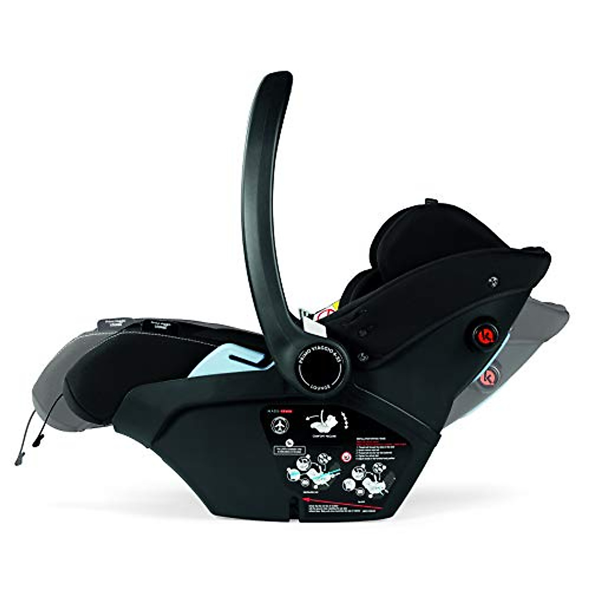 Peg Perego Primo Viaggio 4-35 Lounge - Reclining Rear Facing Infant Car Seat - Includes Base with Load Leg & Anti-Rebound Bar - for Babies 4 to 35 lbs - Made in Italy - Onyx (Black)