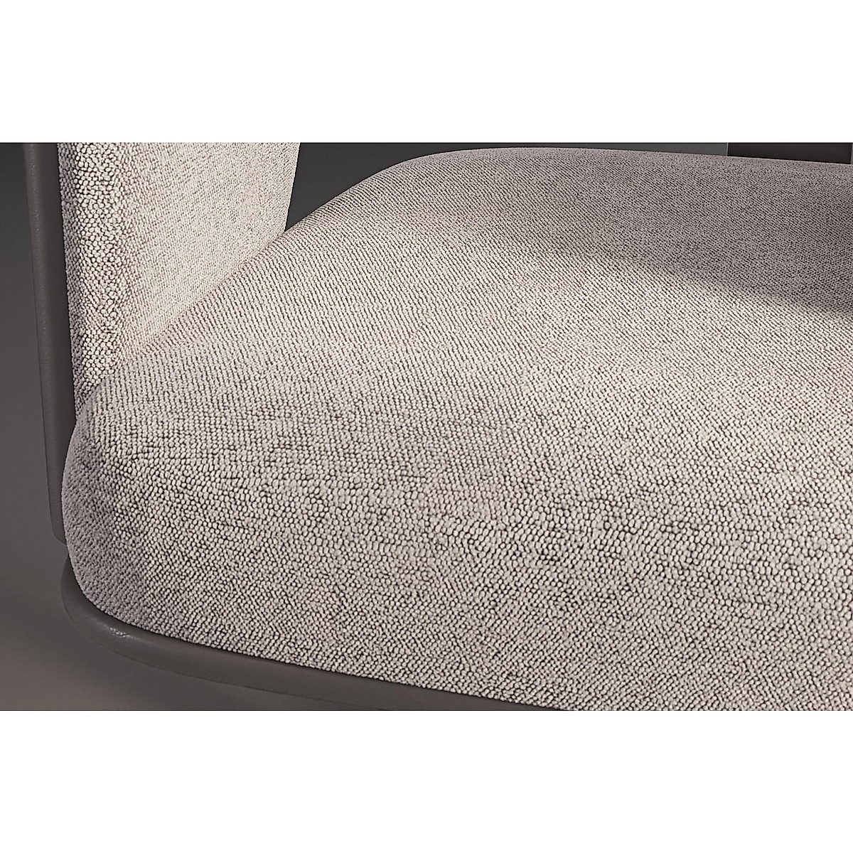 Realspace® Modern Comfort Picali Bouclé Fabric/Vegan Leather Low-Back Task Chair, White Stone/Gray/Brushed Nickel, BIFMA Compliant