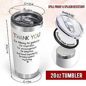 Palorix Thank You Gifts for Teachers Women - 20 oz Stainless Steel Insulated Coffee Tumbler with Lid - Teacher's Day Christmas Birthday Inspirational Appreciation Gifts for Teachers Friends Boss