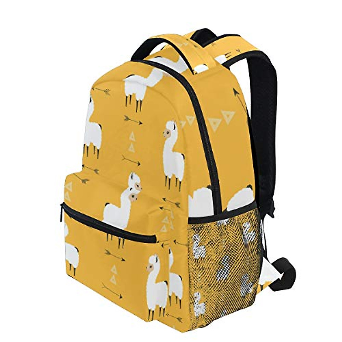 senya School Backpack Llama With Arrows Cute Bookbag Daypack One_Size