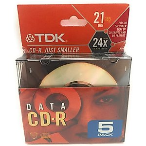 TDK Data CD-R 21 Min 24X 5 Pack Mini Discs
