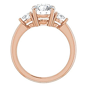 925 Silver, 10K/14K/18K Solid Gold Moissanite Engagement Ring, 2.0 CT Round Cut Handmade Solitaire Ring, Diamond Wedding Ring for Women/Her Anniversary Birthday Ring, Propose Gift, VVS1 Colorless Ring