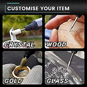 ARROWMAX Mini Cordless Engraving Pen, Polishing Pen with Aluminum Case, 36 Bits, Bluetooth, APP, Wireless Magnetic Charge, Cordless Engraving Machine for Jewelry, Wood ,Carving (SGS MINI)